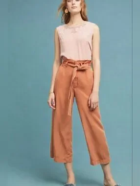 Anthropologie | Pants & Jumpsuits | 48 Anthropologie Wideleg Paperbag ...